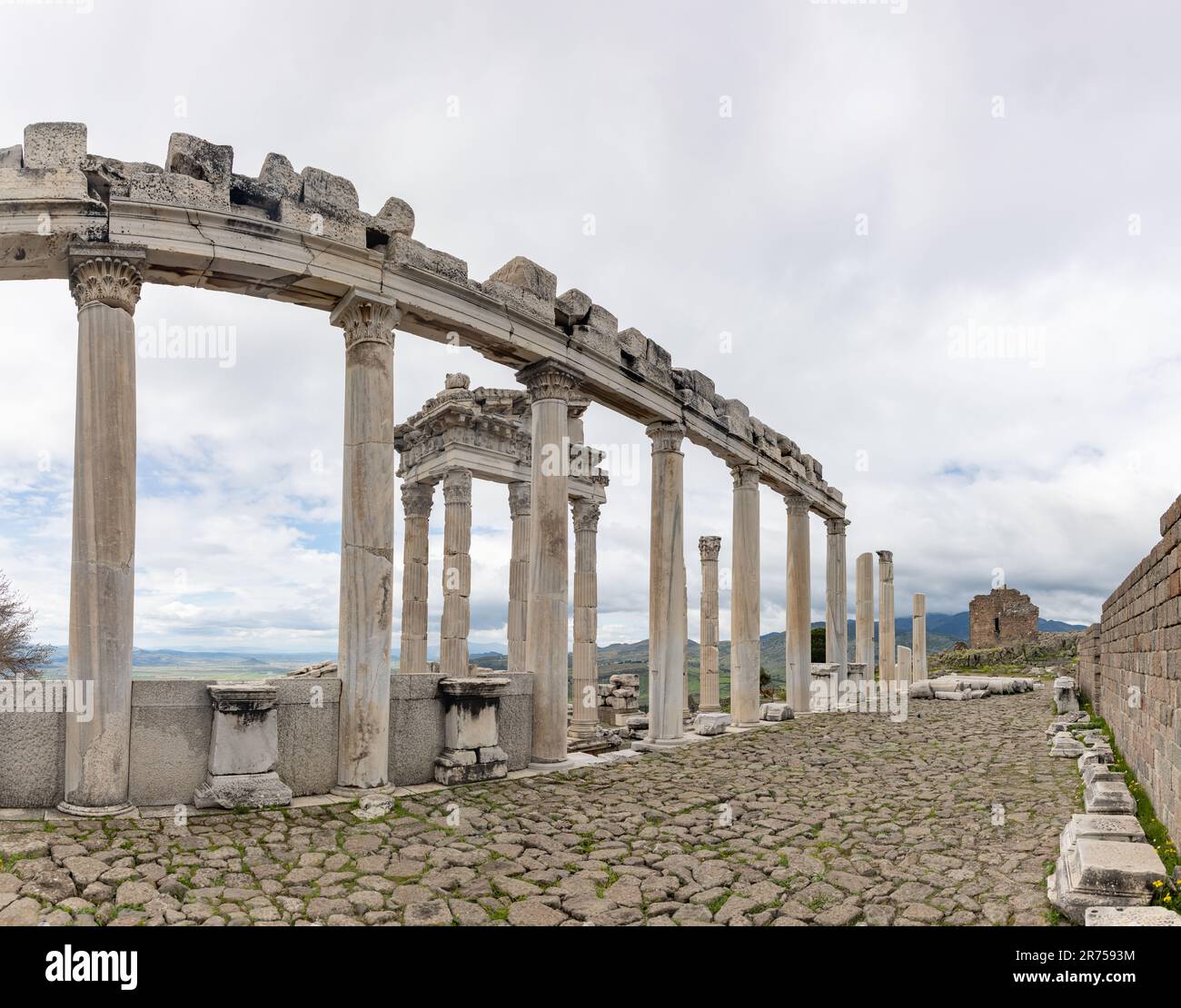 A picture of the Temple of Trajan at the Pergamon Ancient City Stock ...