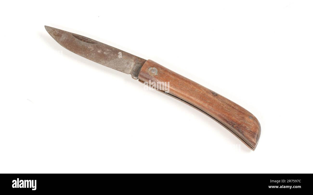 Rusty pocket knife isolated on a white background Stock Photo - Alamy