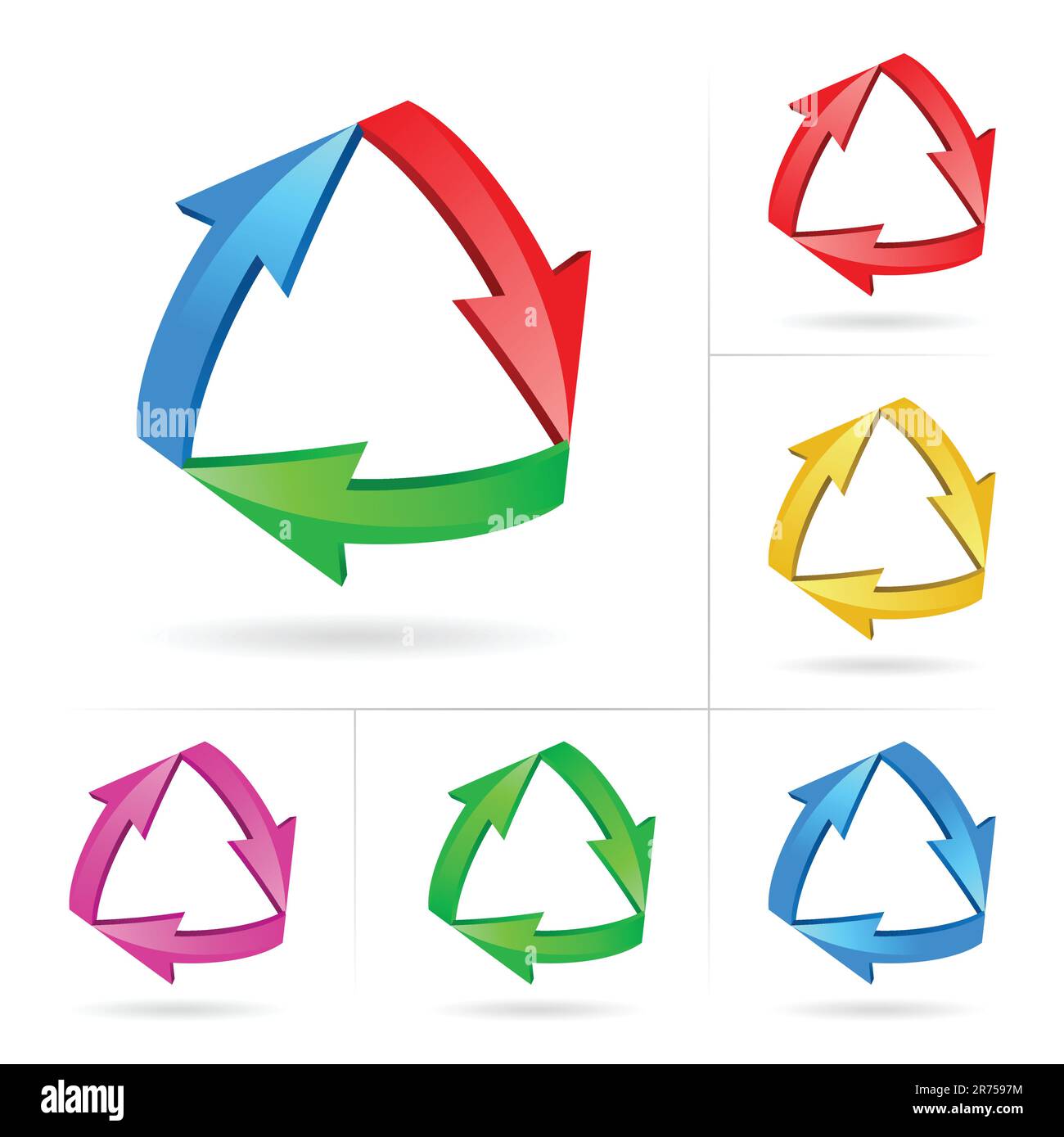 3D arrow color sketchy design elements set vector illustration #8 Stock ...