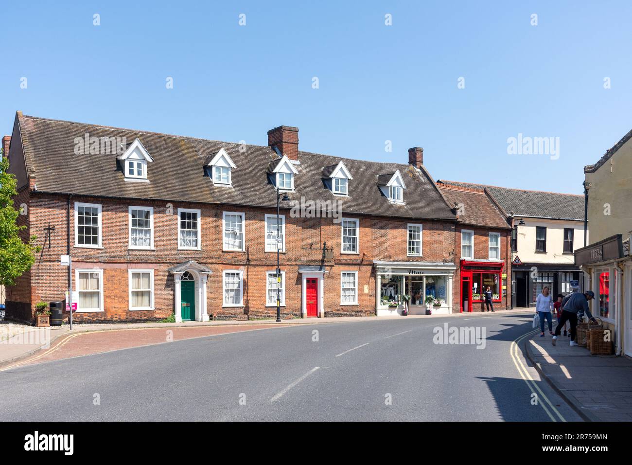 Period buildings, Earsham Street, Bungay, Suffolk, England, United ...