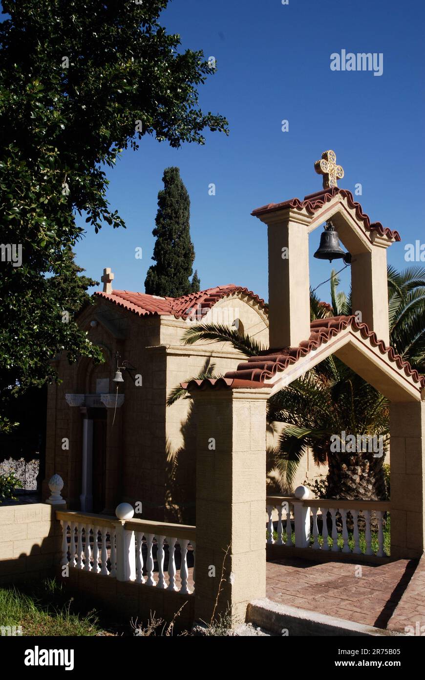 Greece, Rhodes island Paradeisi village church of Saint Anastasia and ...