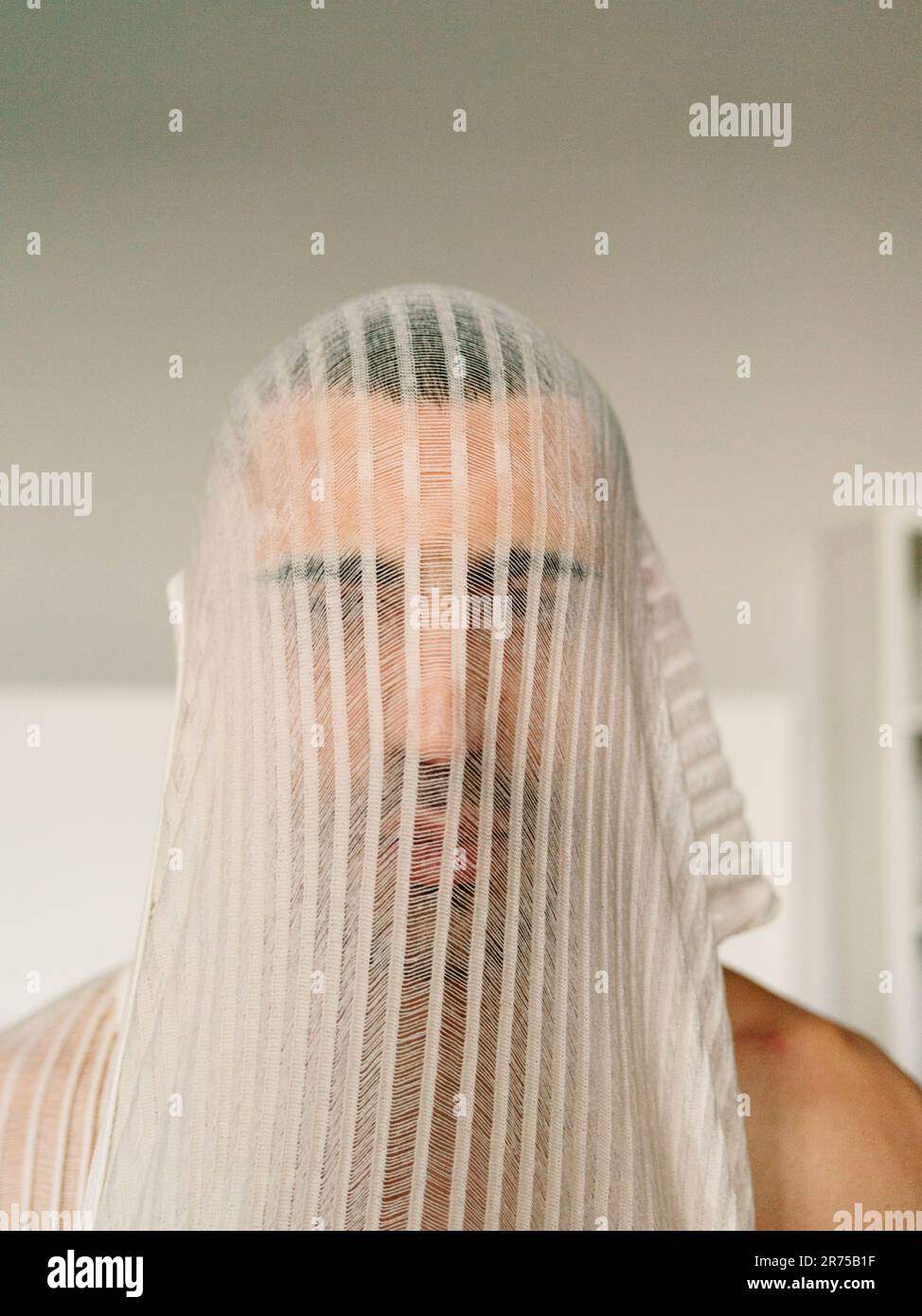 Man, Face, Concealed, Cloth, Transparent, portrait Stock Photo - Alamy
