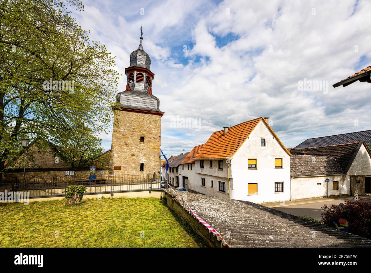 most leaning tower in the world in Gau-Weinheim in Rheinhessen, the ...