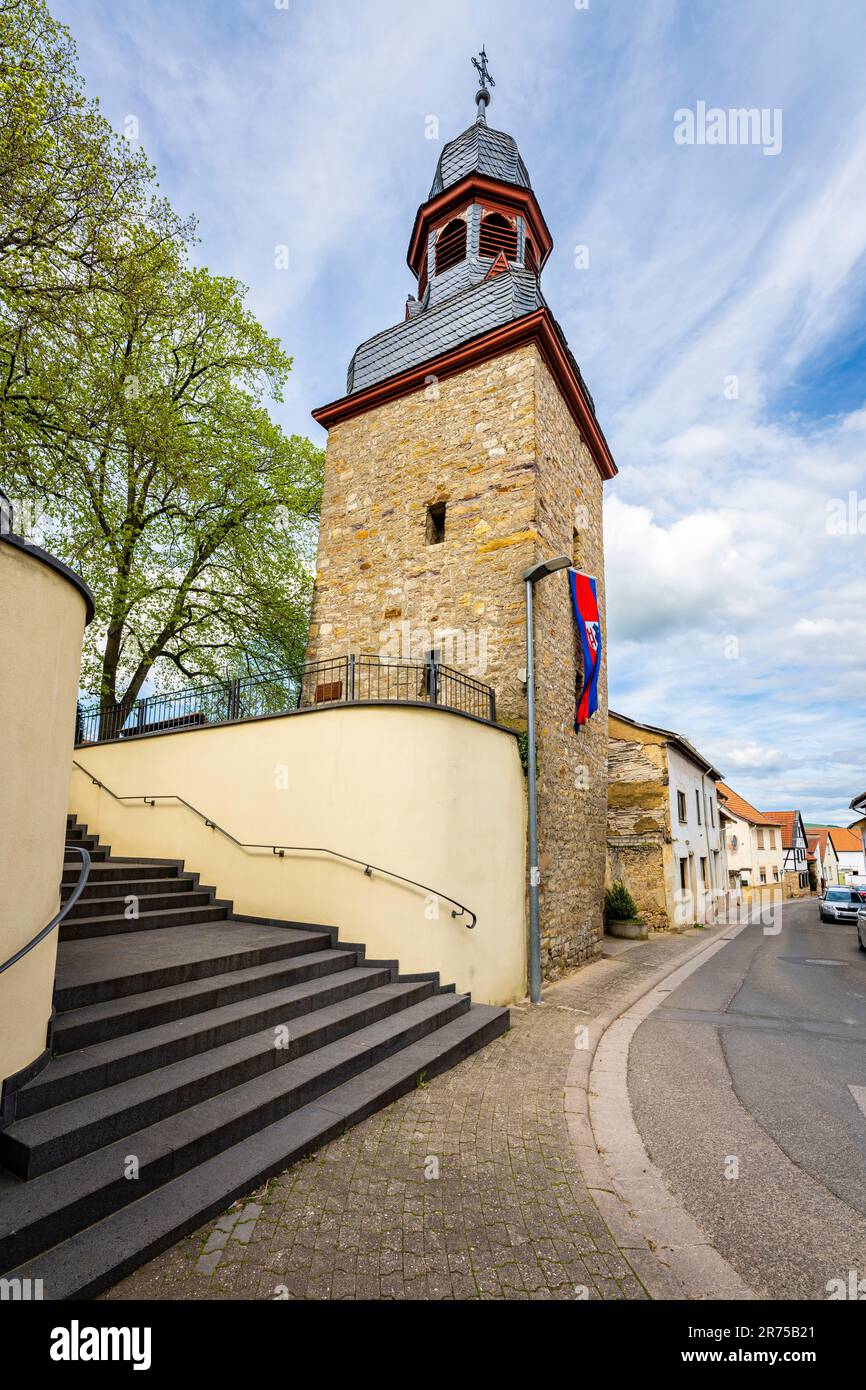 most leaning tower in the world in Gau-Weinheim in Rheinhessen, the ...