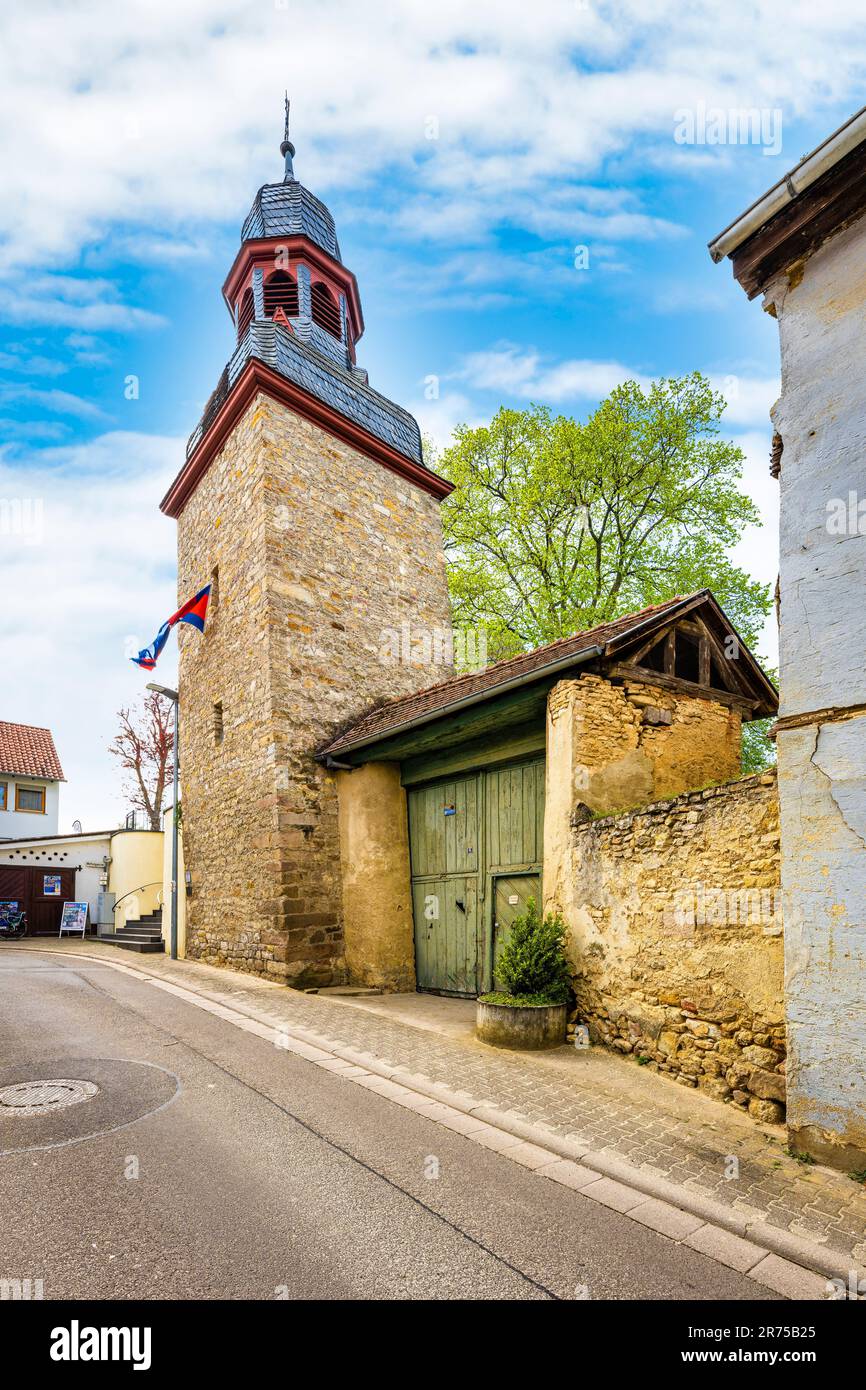 most leaning tower in the world in Gau-Weinheim in Rheinhessen, the ...