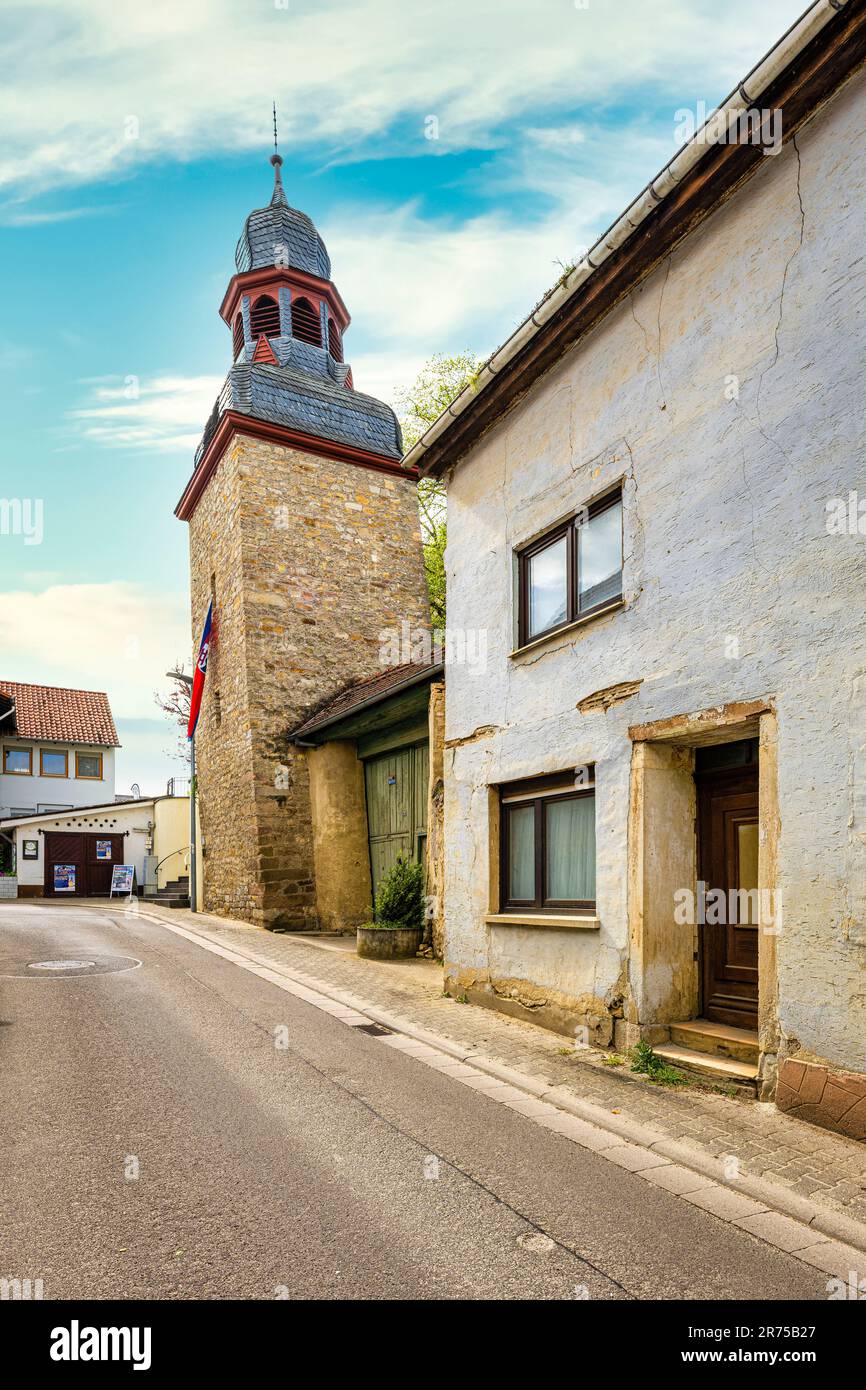 most leaning tower in the world in Gau-Weinheim in Rheinhessen, the ...