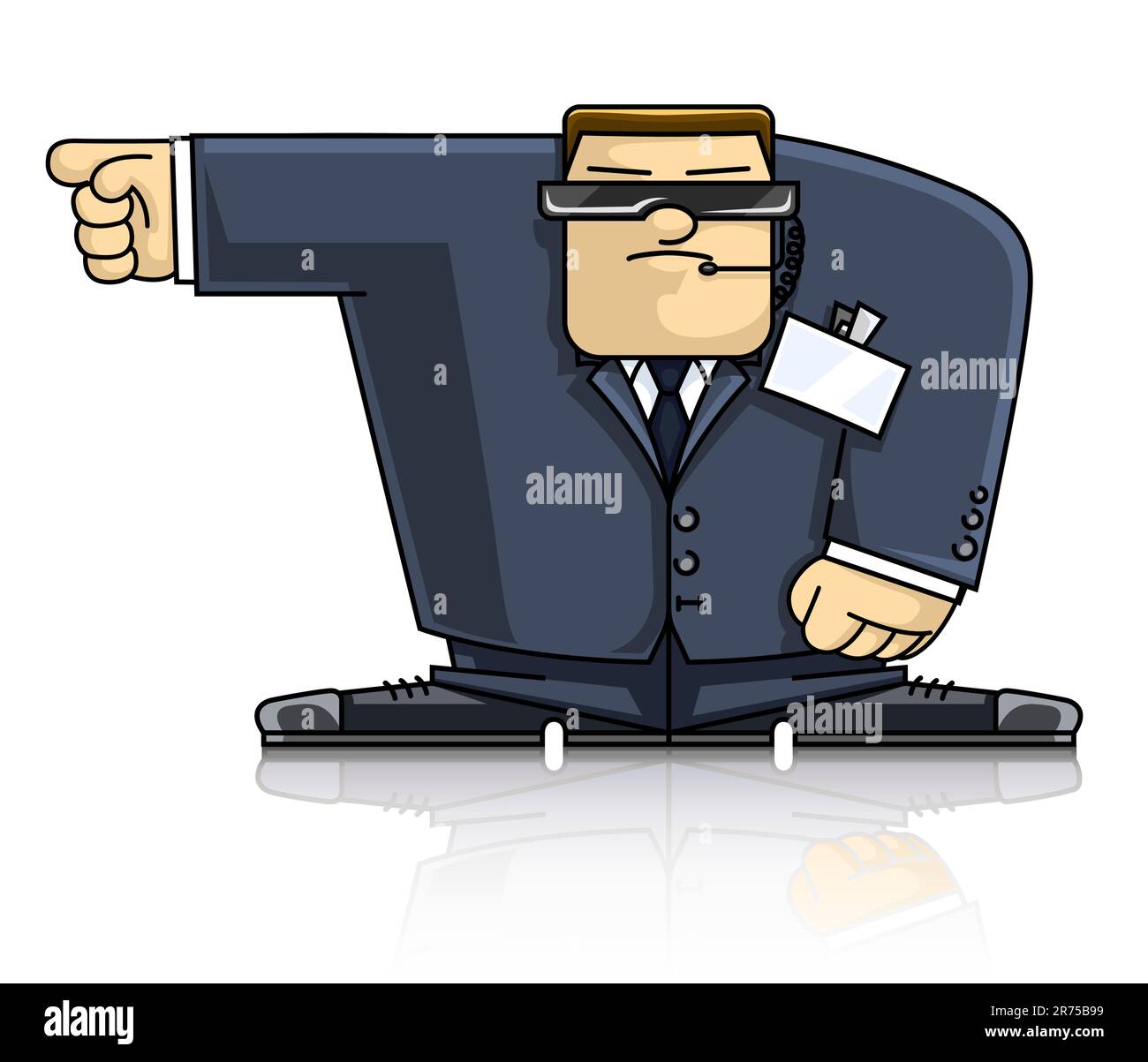 security man in suit and goggles vector illustration isolated on white ...
