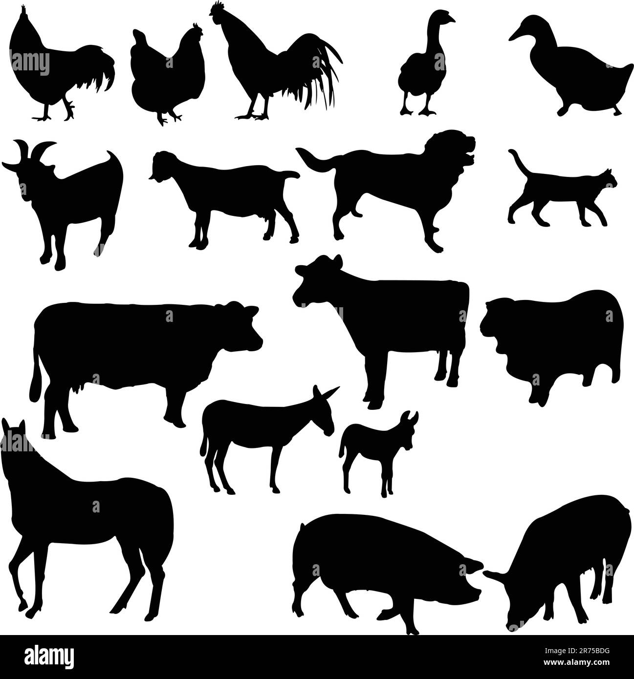 farm animals set - vector Stock Vector Image & Art - Alamy