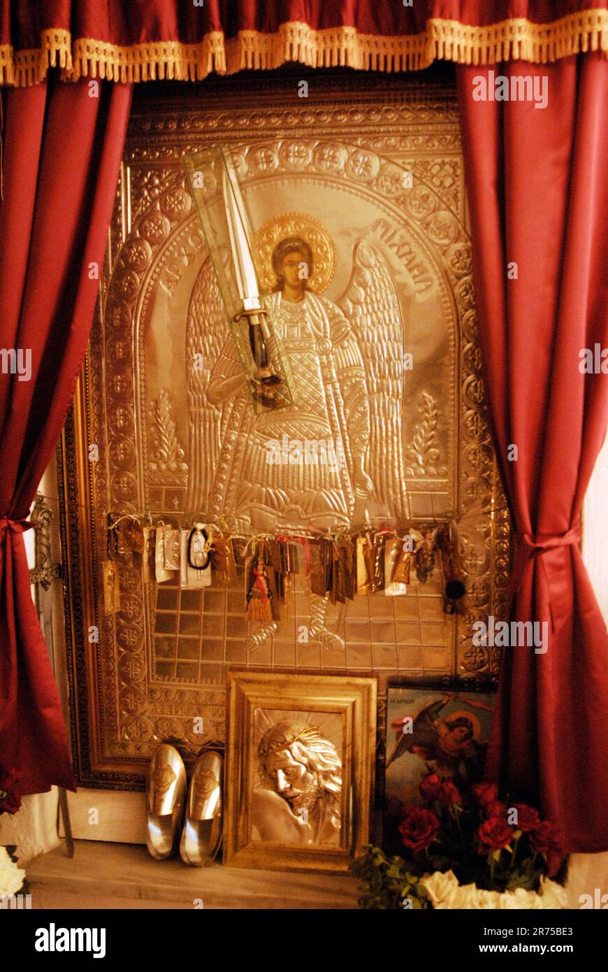 Greece, Rhodes island Paradeisi village church of Saint Anastasia and ...