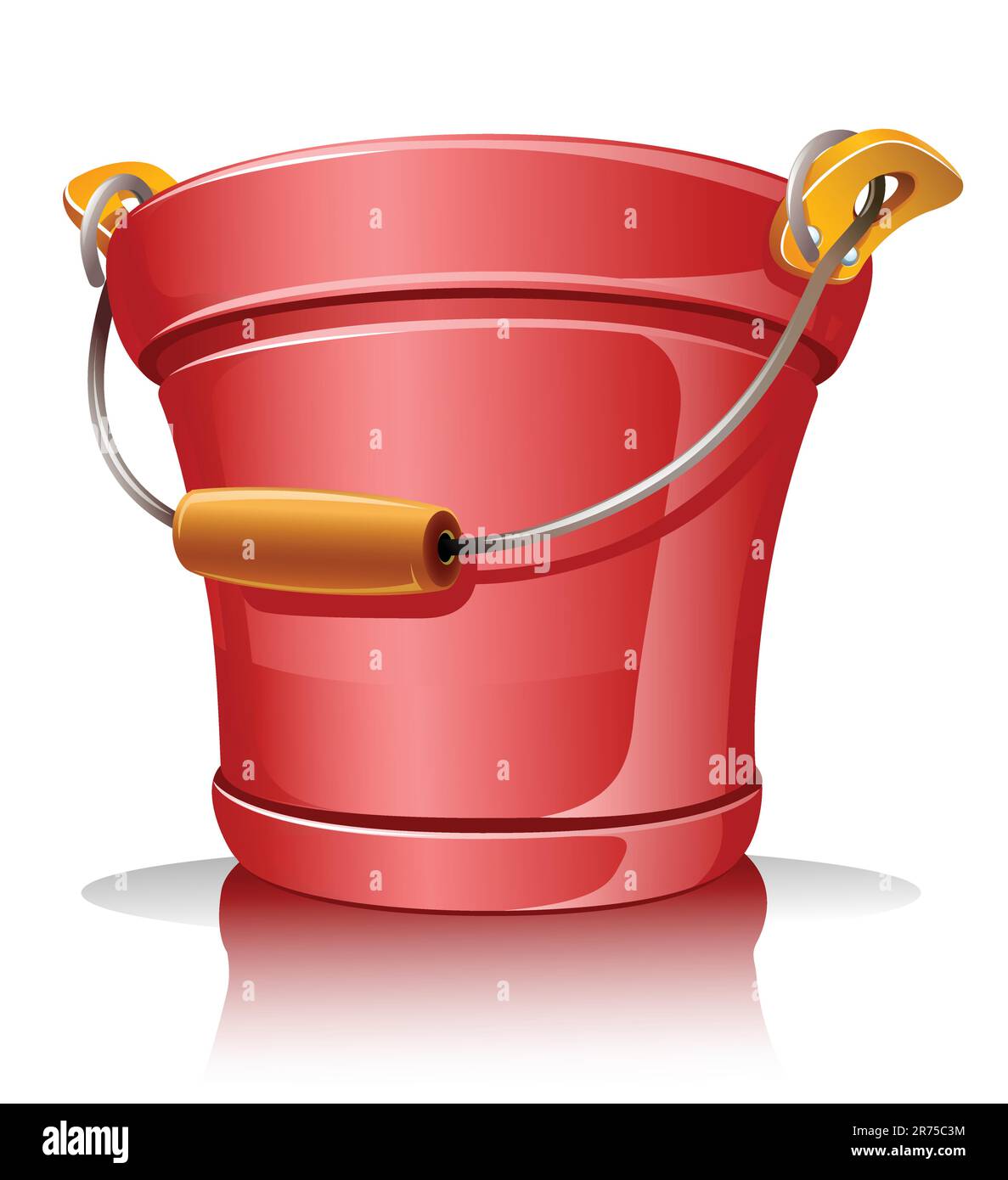 red metallic bucket vector illustration Stock Vector Image & Art - Alamy