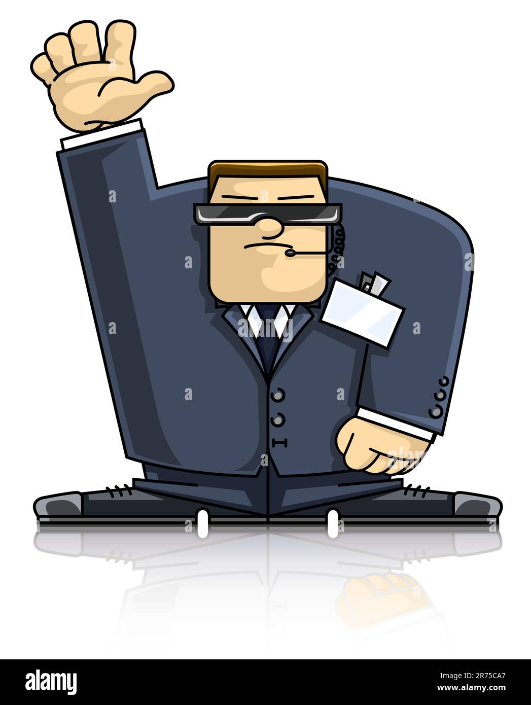 security man in suit and goggles vector illustration isolated on white ...