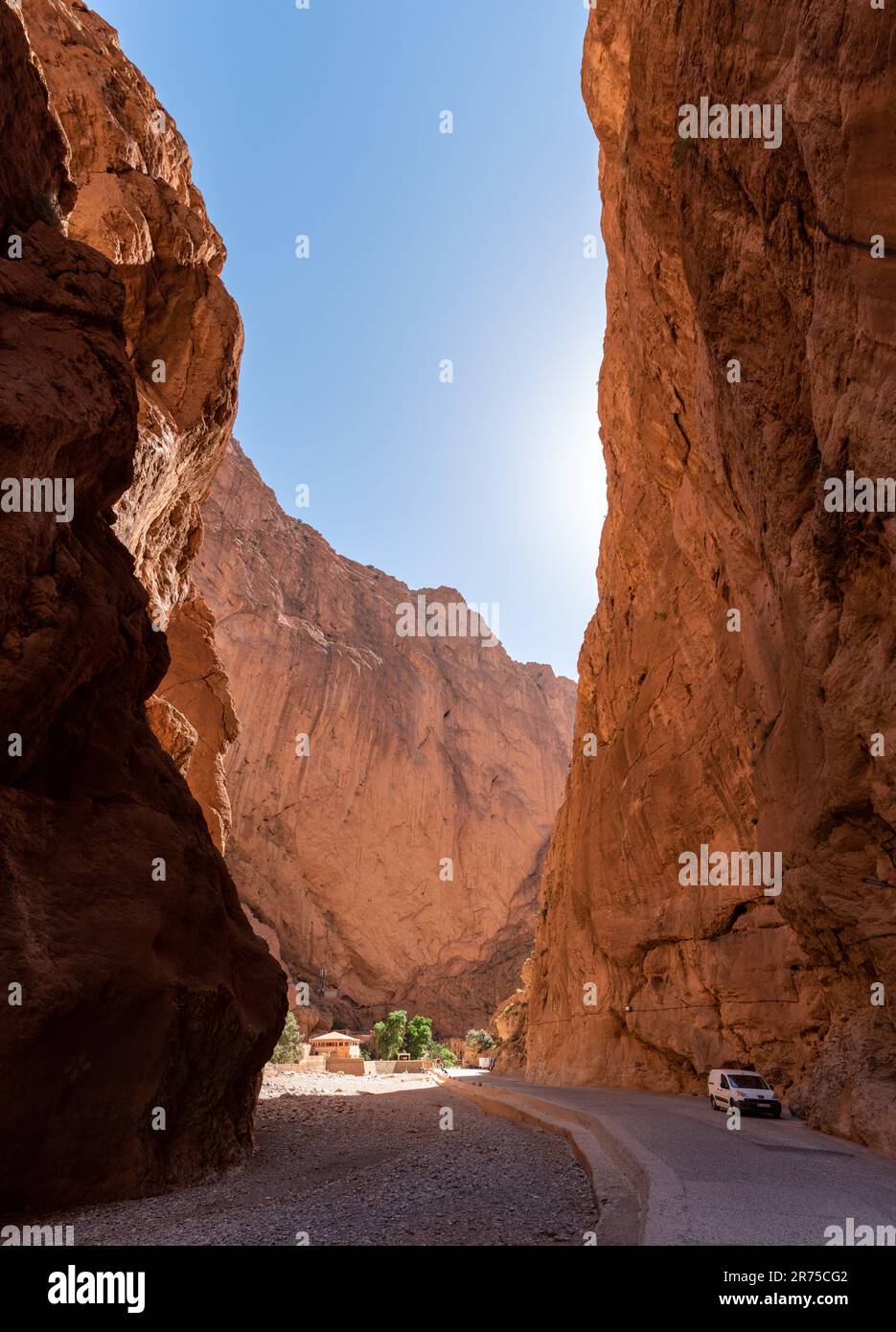 Impressive steep Todra gorge in the Atlas mountains of Morocco Stock ...