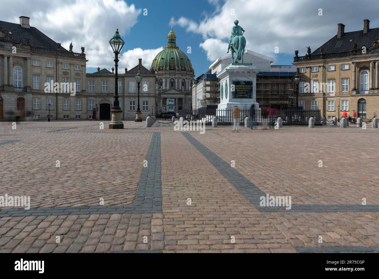Amalienborg Palace and dome of Frederik's Church, also called Marble ...