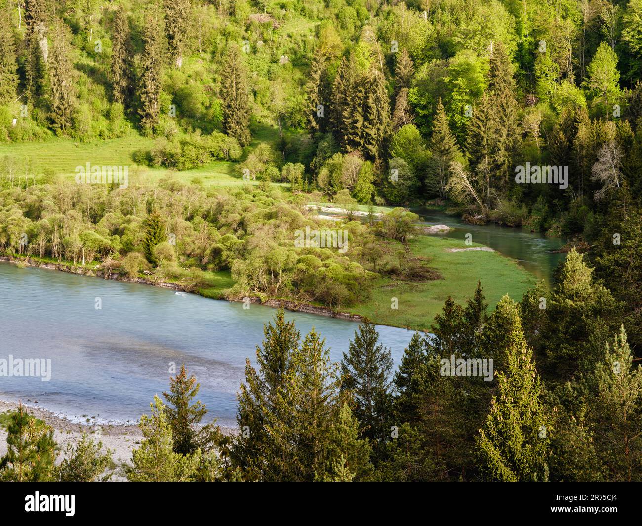 The Lech River in the Litzau Loop Stock Photo - Alamy