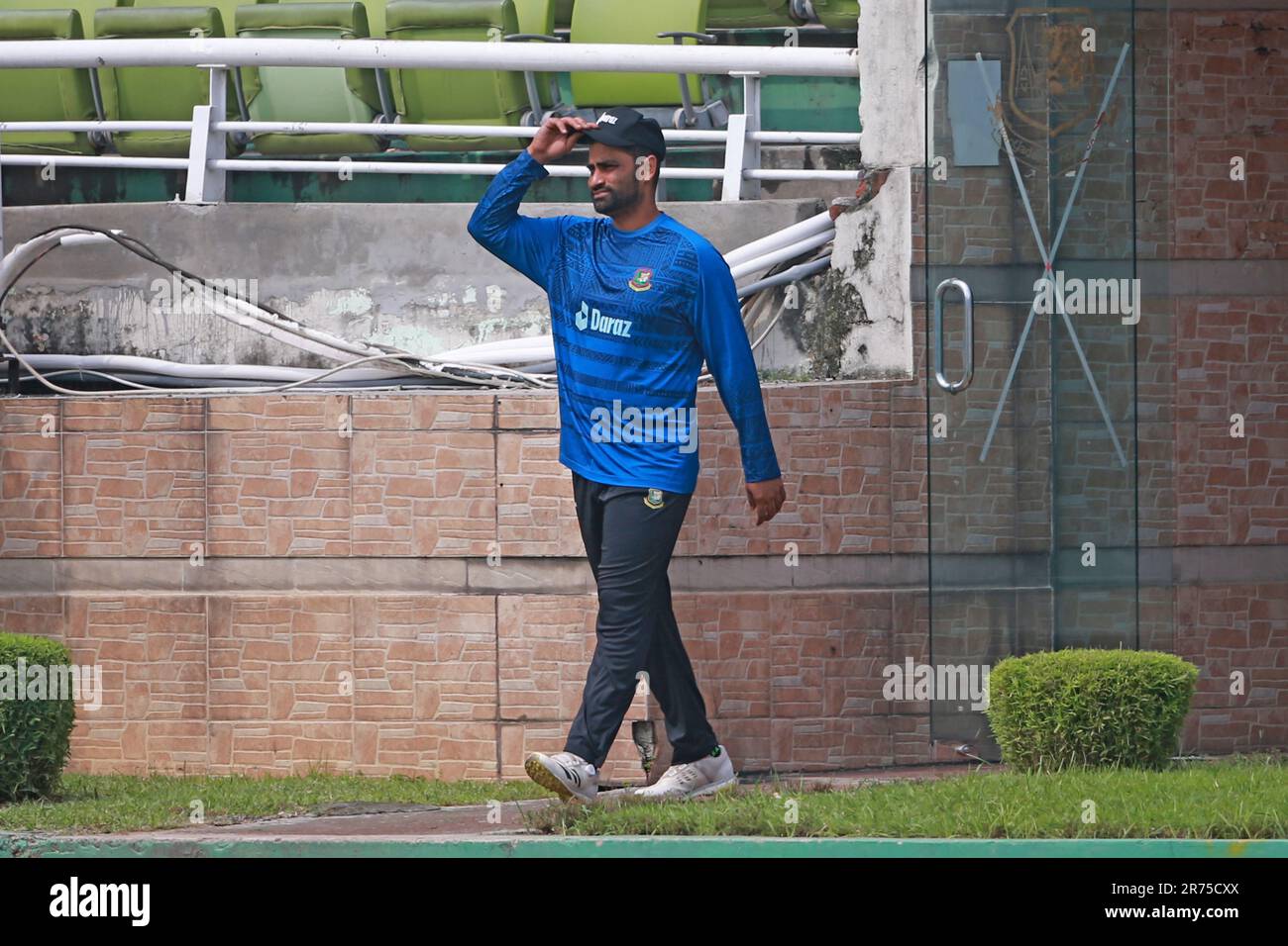 Bangladeshi opening batter Tamim Iqbal Khan during practice session at ...