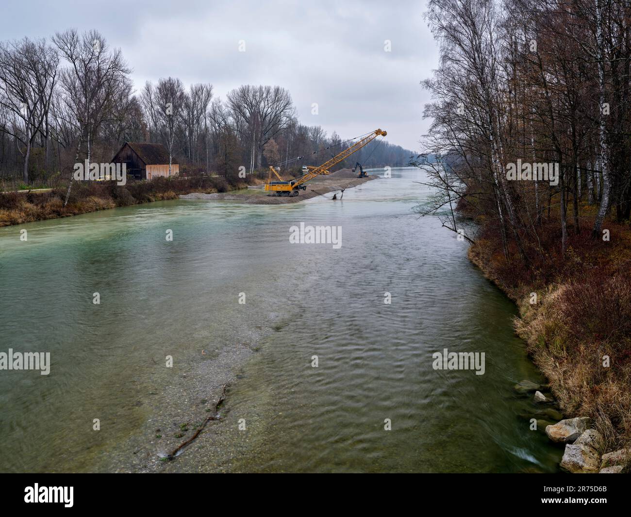 River engineering works on the Lech between Meitingen and Thierhaupten ...
