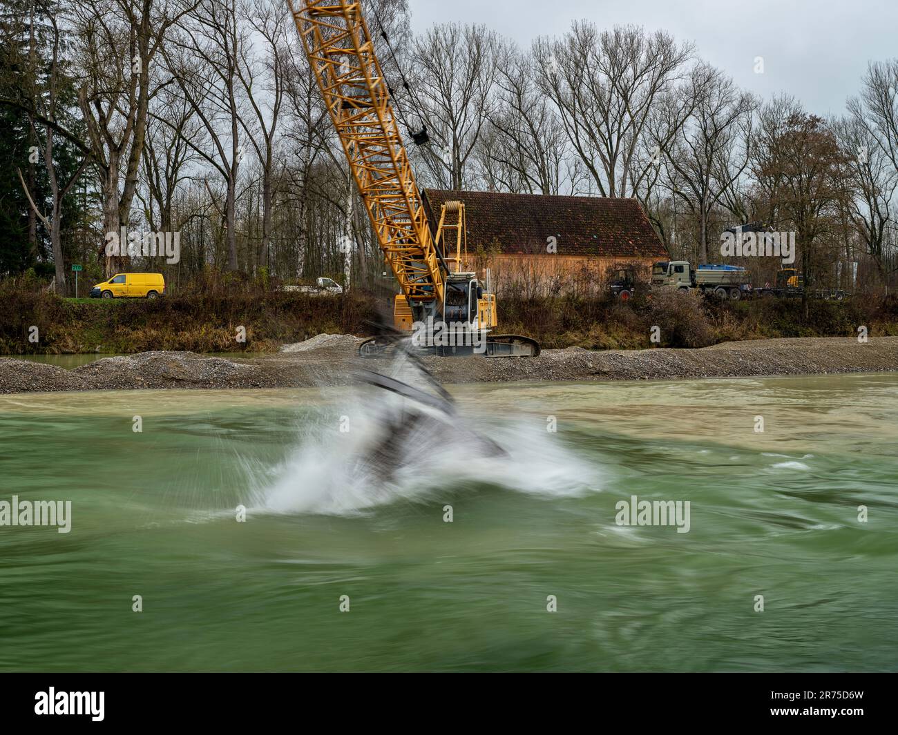 River engineering works on the Lech between Meitingen and Thierhaupten ...