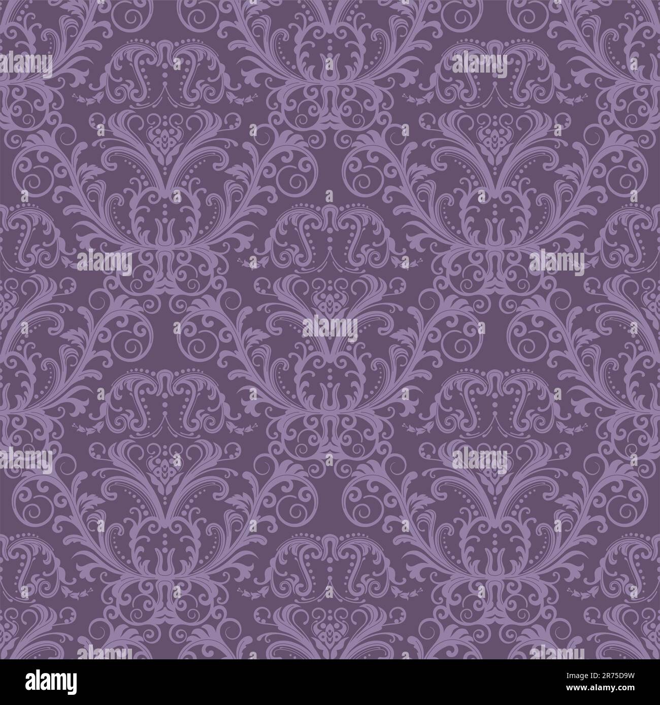 Seamless purple floral wallpaper. This image is a vector illustration ...