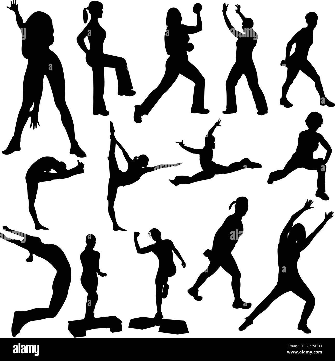 Muscle girl Stock Vector Images - Alamy