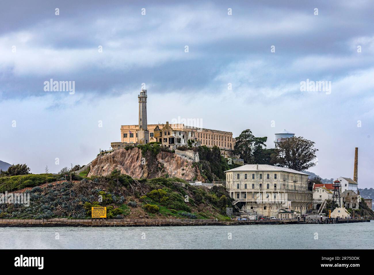 Photograph of the federal prison of Alcatraz on its island in the ...