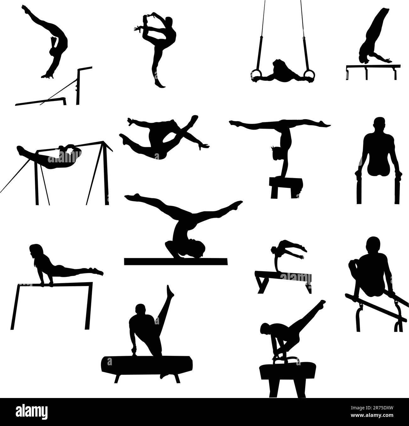 gymnastics collection - vector Stock Vector Image & Art - Alamy
