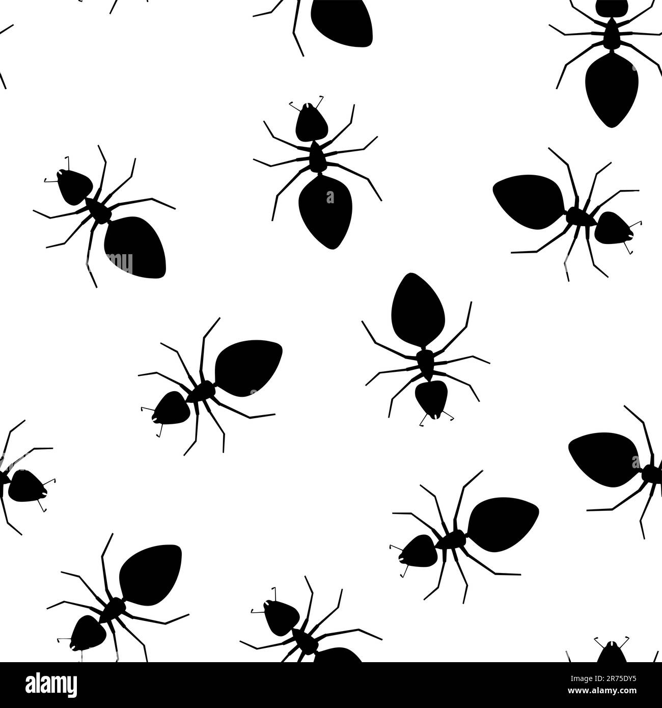 Seamless Vector Texture Ants Pests On A White Background Stock Vector