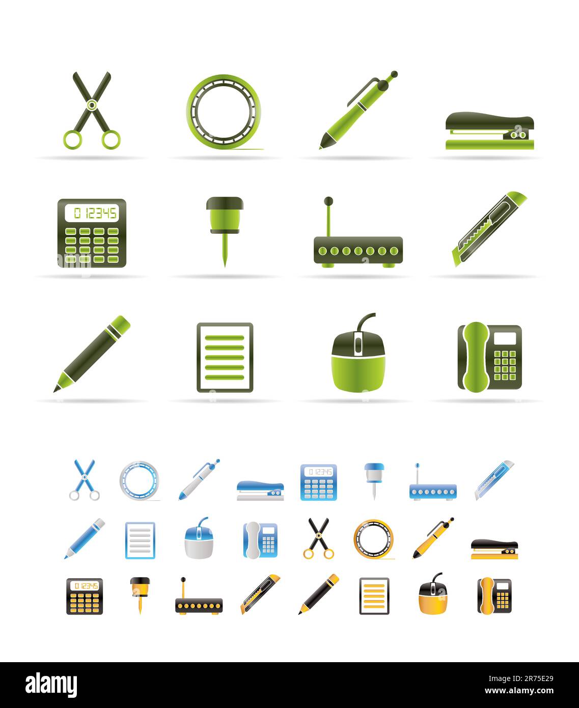 Business and Office icons - vector icon set - 3 colors included Stock ...