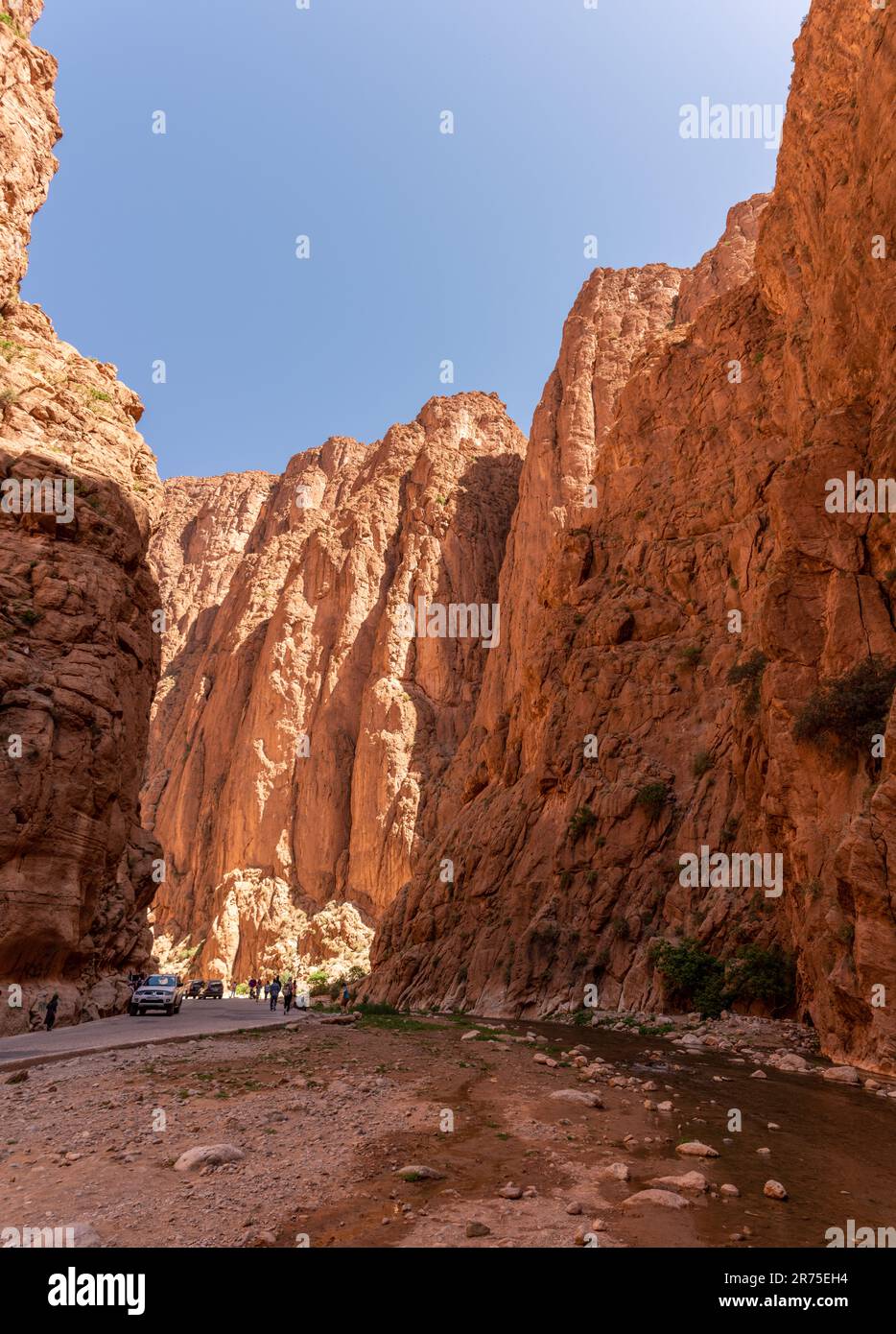 Impressive steep Todra gorge in the Atlas mountains of Morocco Stock ...