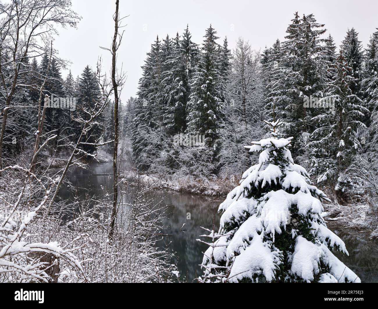 The Lech at the former Hurlach waterfalls Stock Photo - Alamy