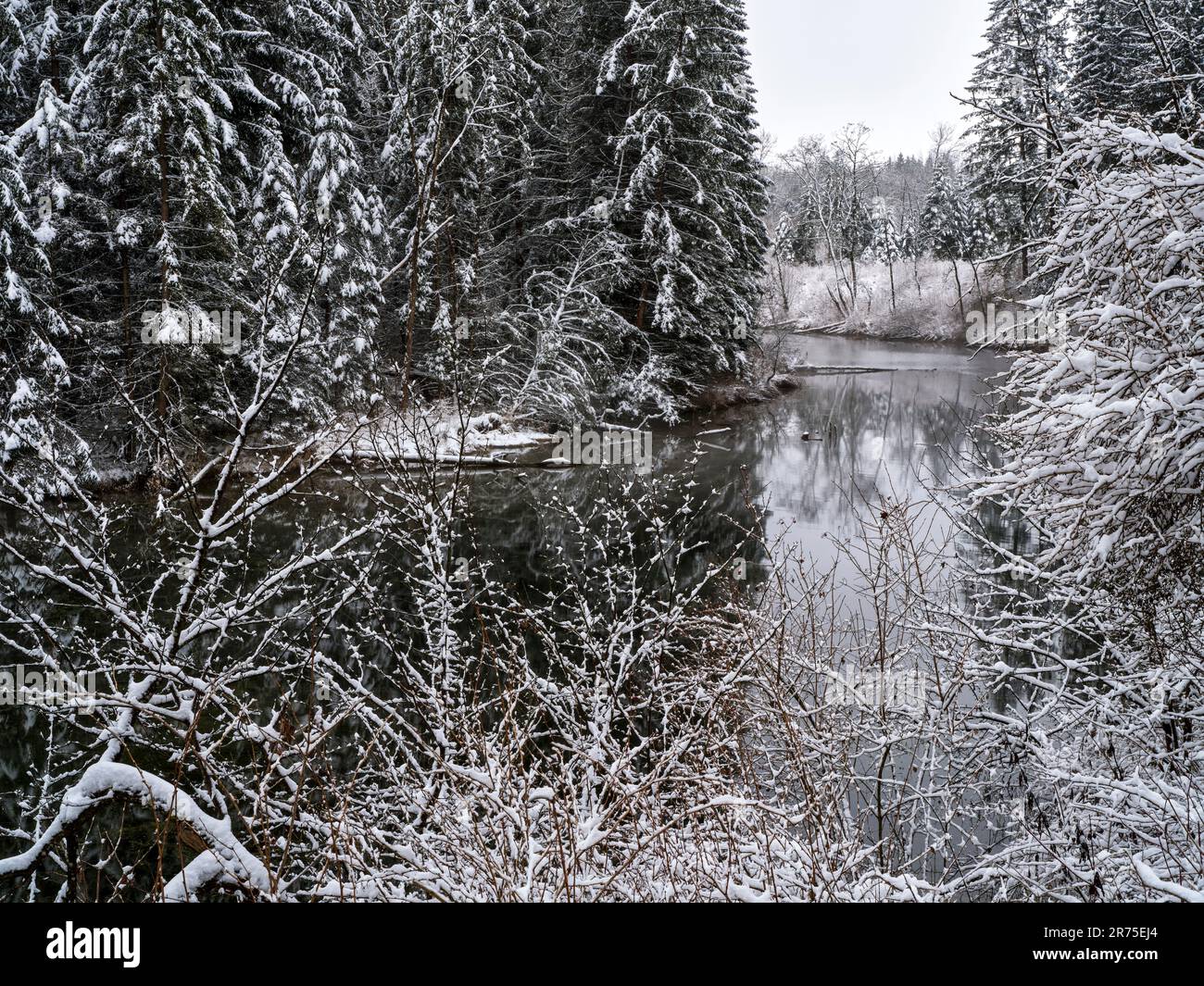 The Lech at the former Hurlach waterfalls Stock Photo - Alamy