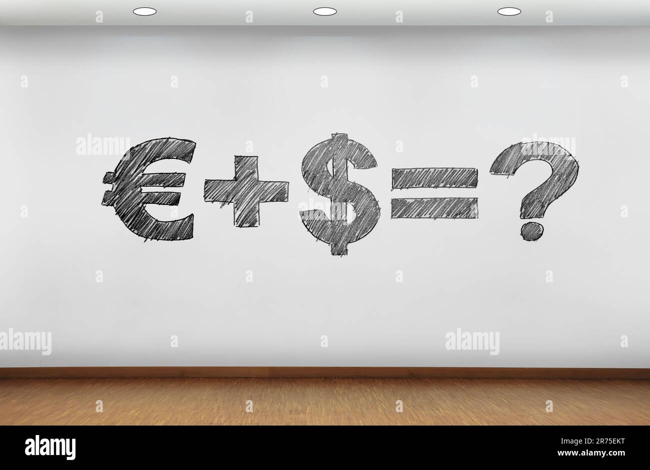 money formula drawing on white wall Stock Photo - Alamy