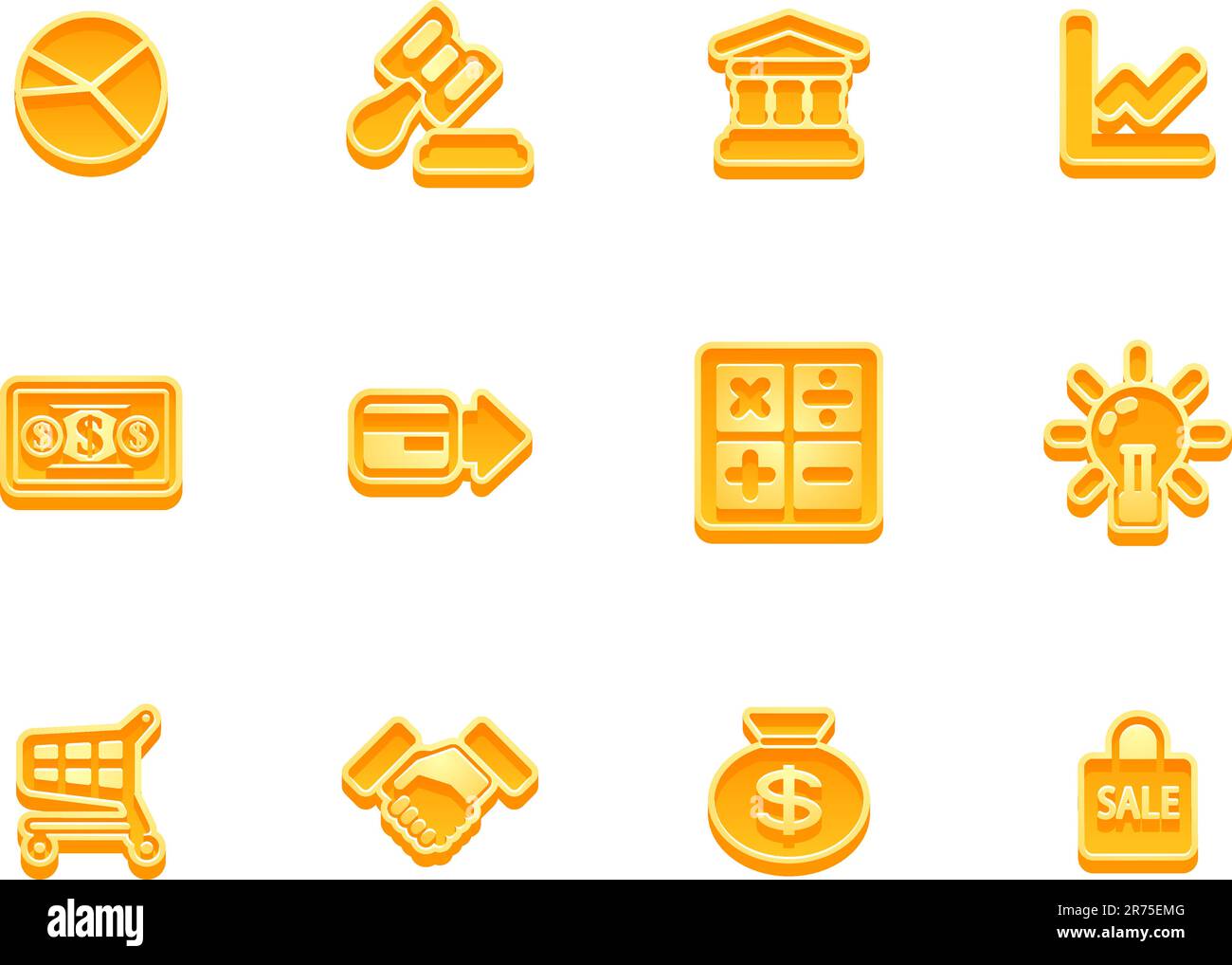 illustration of a set of business and finance internet icons Stock ...