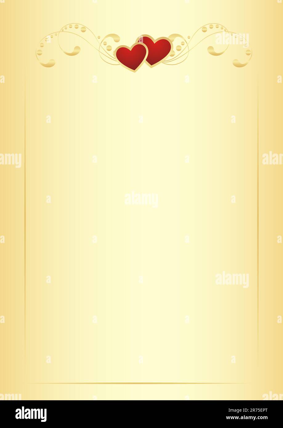 Letter blank with hearts. Isolated on a white. Vector illustration ...