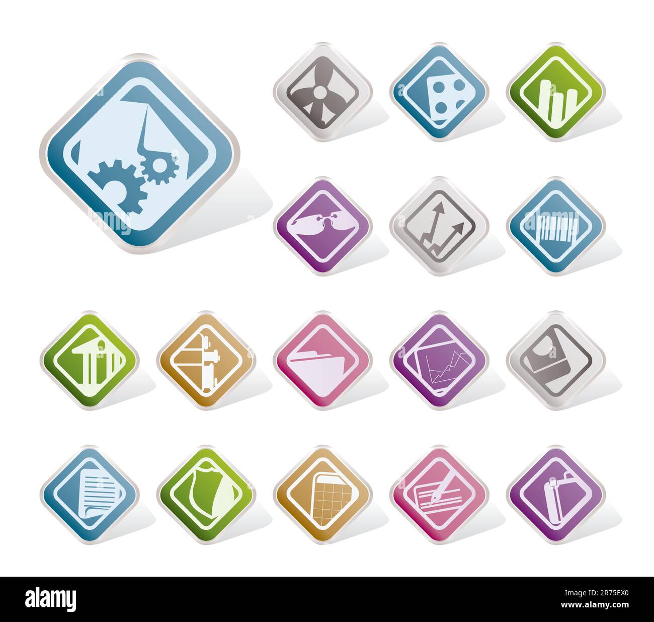 Simple Business and Office Icons - Vector Icon Set Stock Vector Image ...