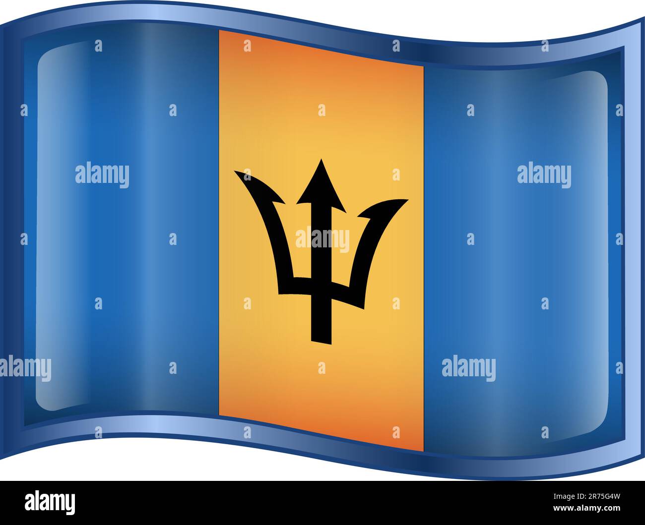 Barbados Flag Icon, isolated on white background Stock Vector Image ...