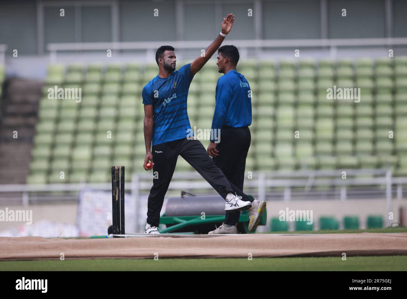 Bangladeshi Ebadot Hossain during practice session at the Sher-e-Bangla ...