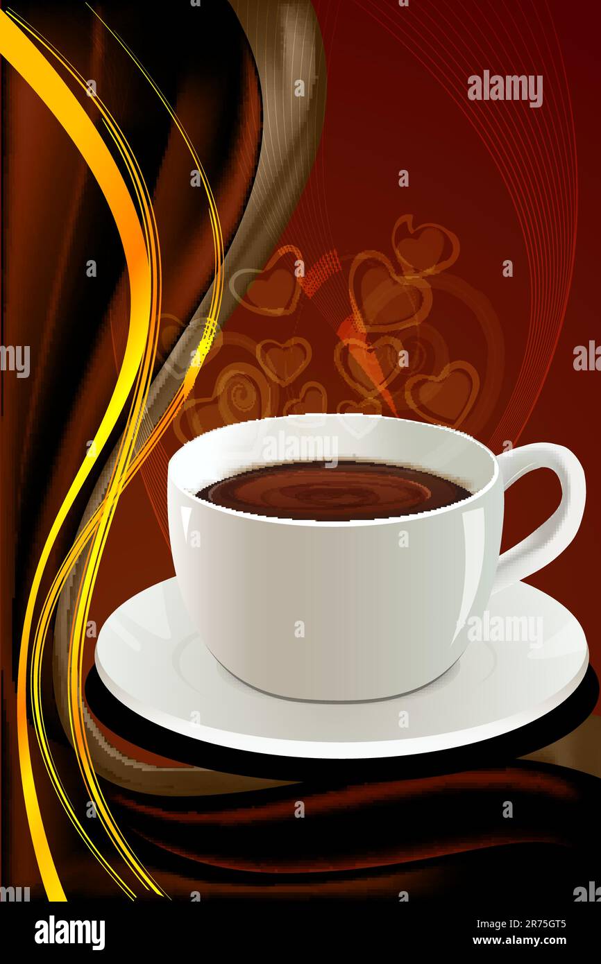 illustration of abstract coffee card on abstract background Stock ...