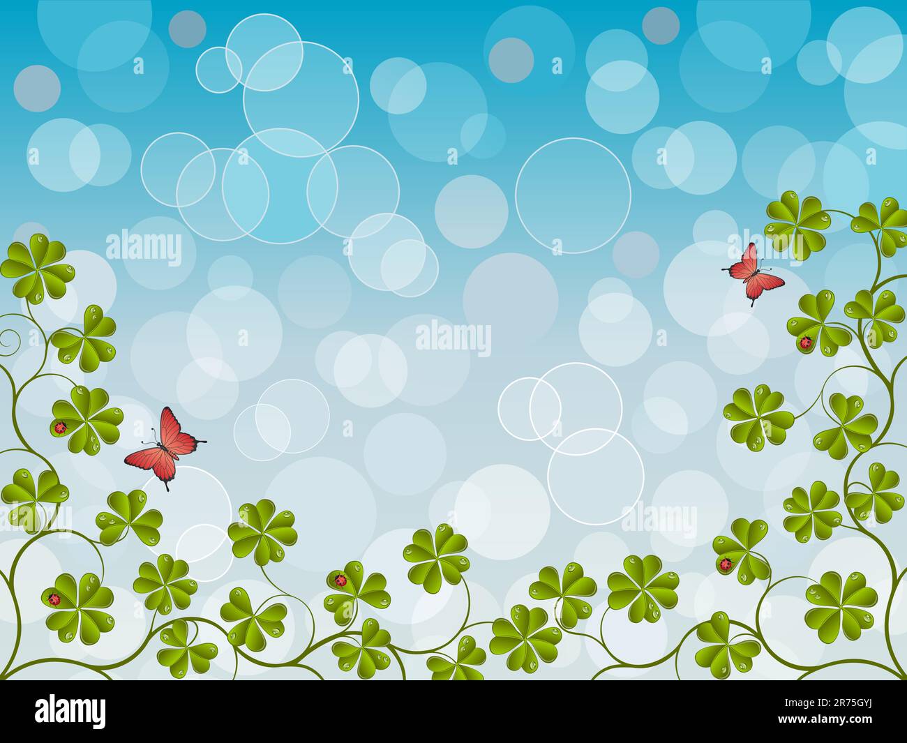 Floral background with a clover. Vector illustration Stock Vector Image ...