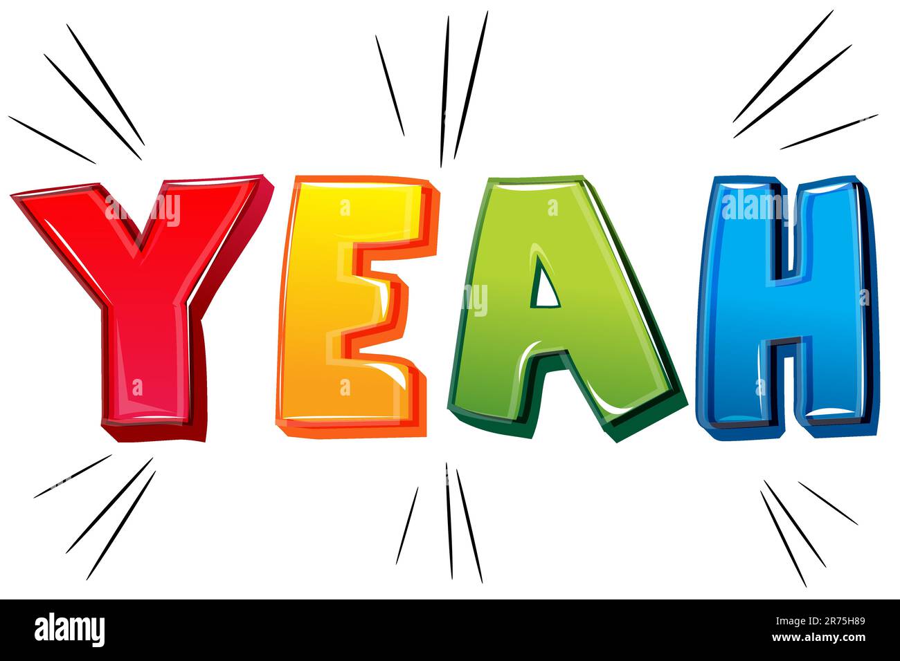 illustration of yeah on white background Stock Vector Image & Art - Alamy