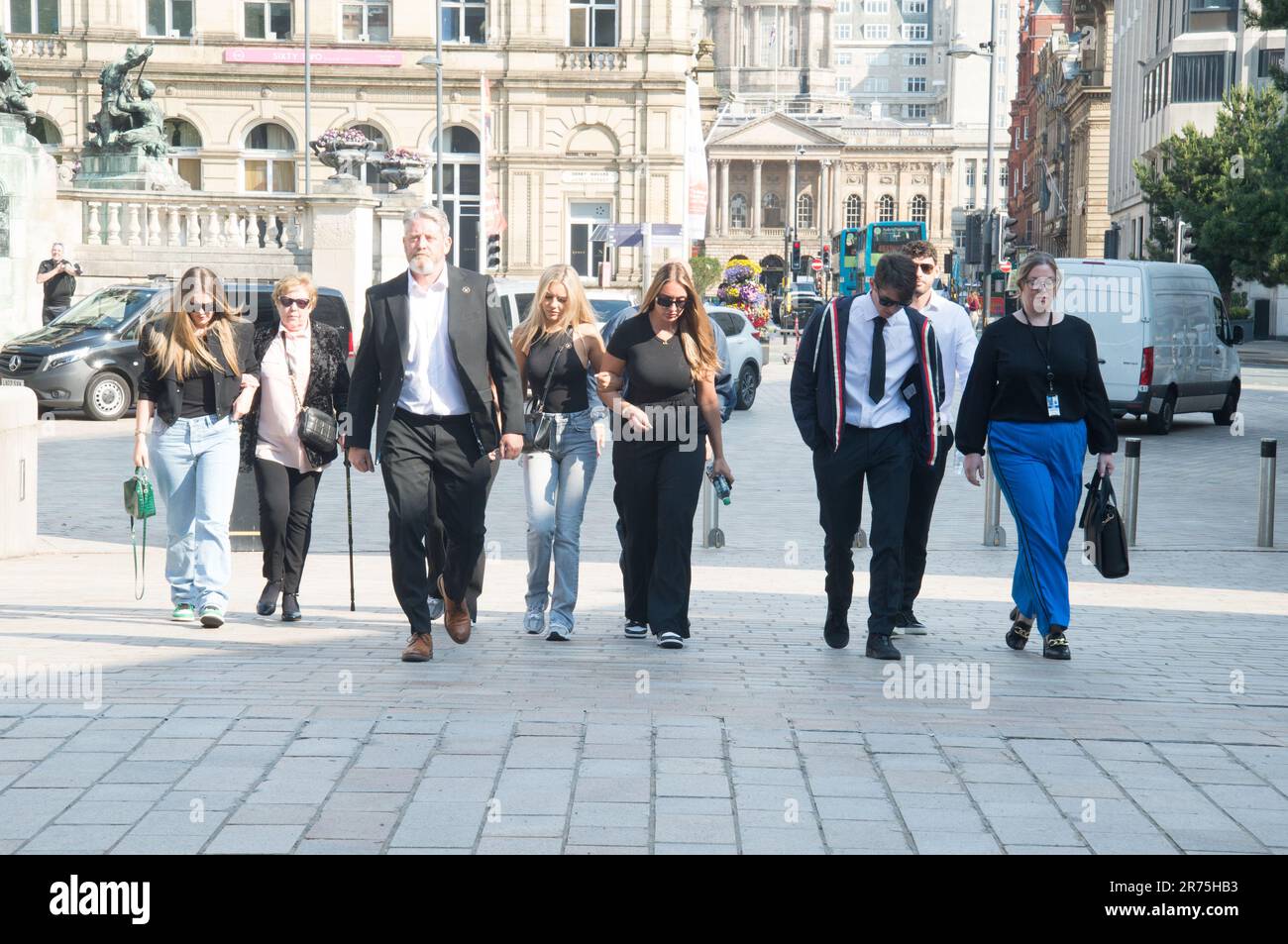 Liverpool, UK. 13th June, 2023. Family members, including father ...