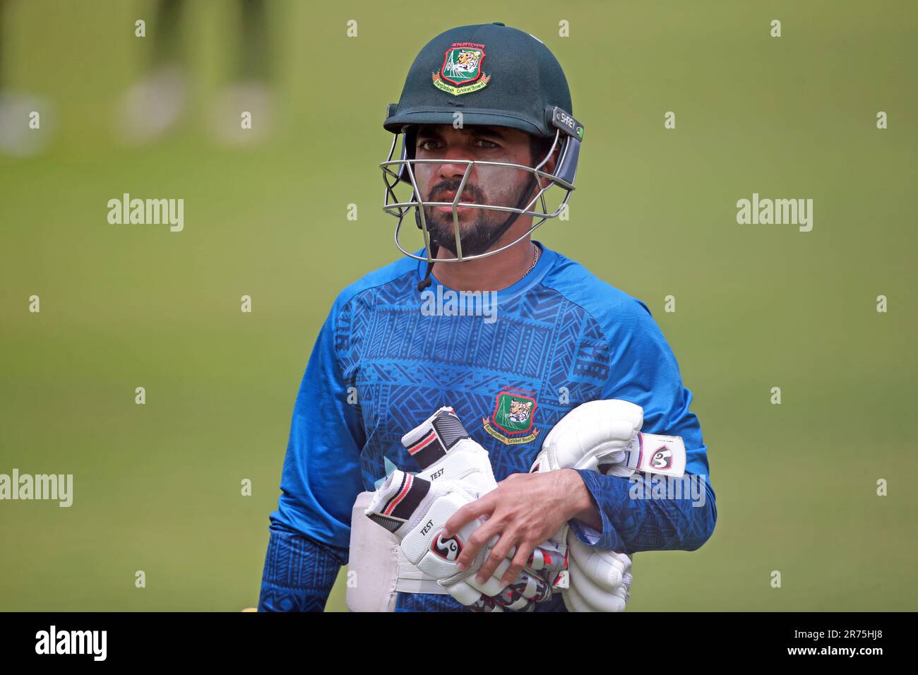 Bangladeshi cricketer Mominul Haque during practice session at the Sher ...