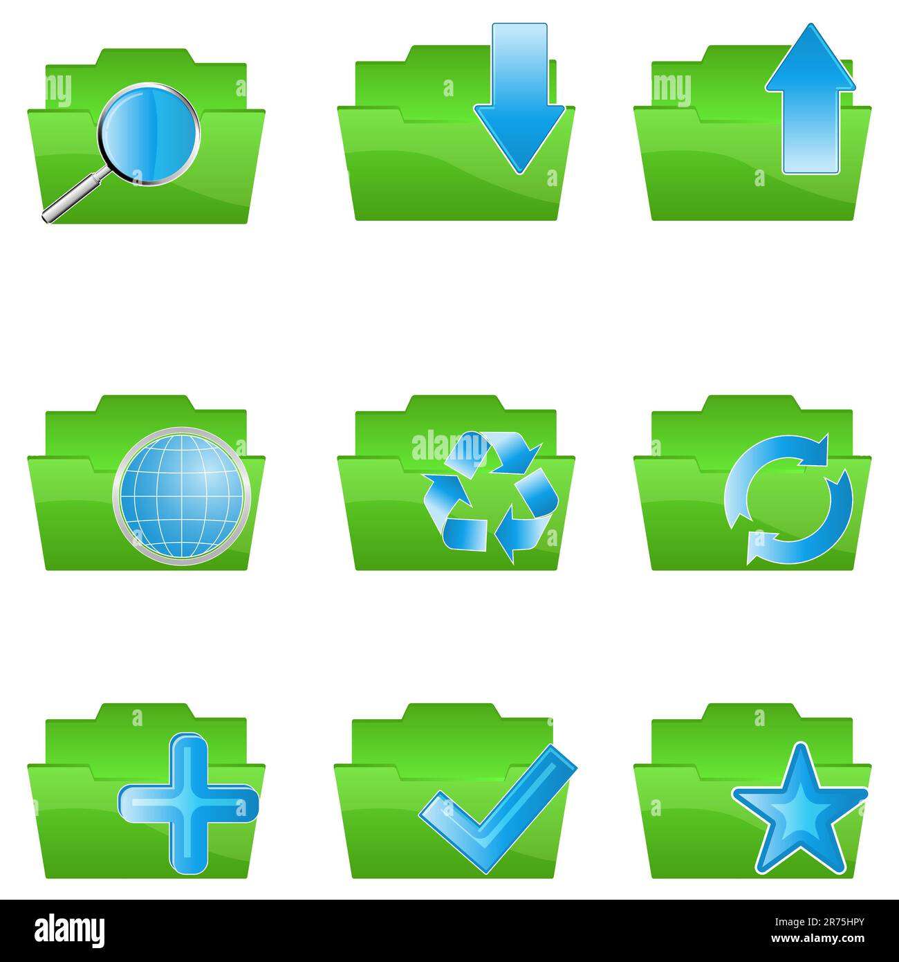 illustration of folder icons on white background Stock Vector Image ...
