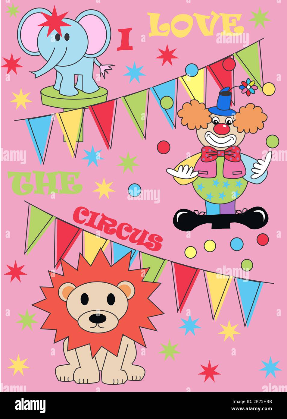 circus pattern with pink background colour Stock Vector Image & Art - Alamy