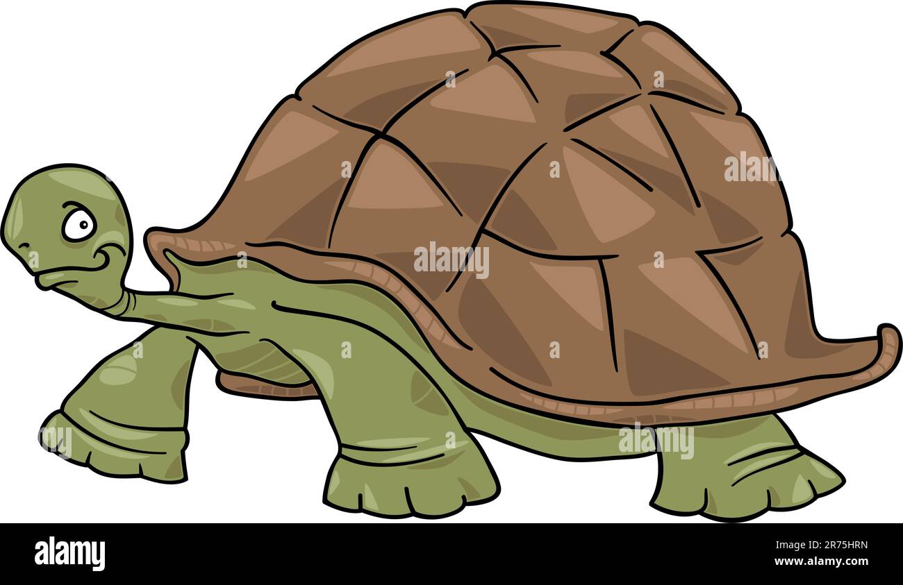 cartoon vector illustration of funny big turtle Stock Vector Image ...