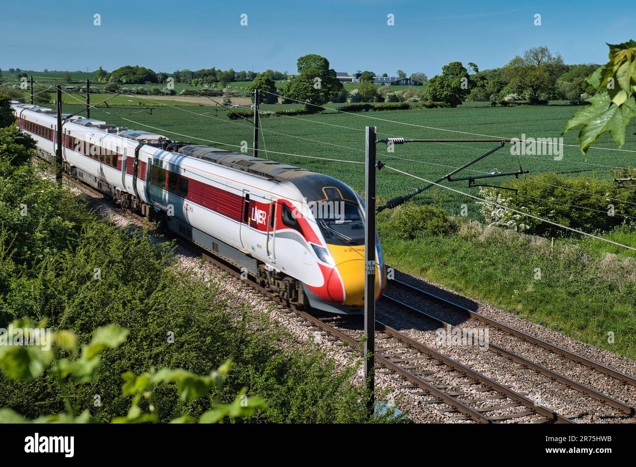 LNER Azuma train near Danby Wiske, North Yorkshire Stock Photo - Alamy