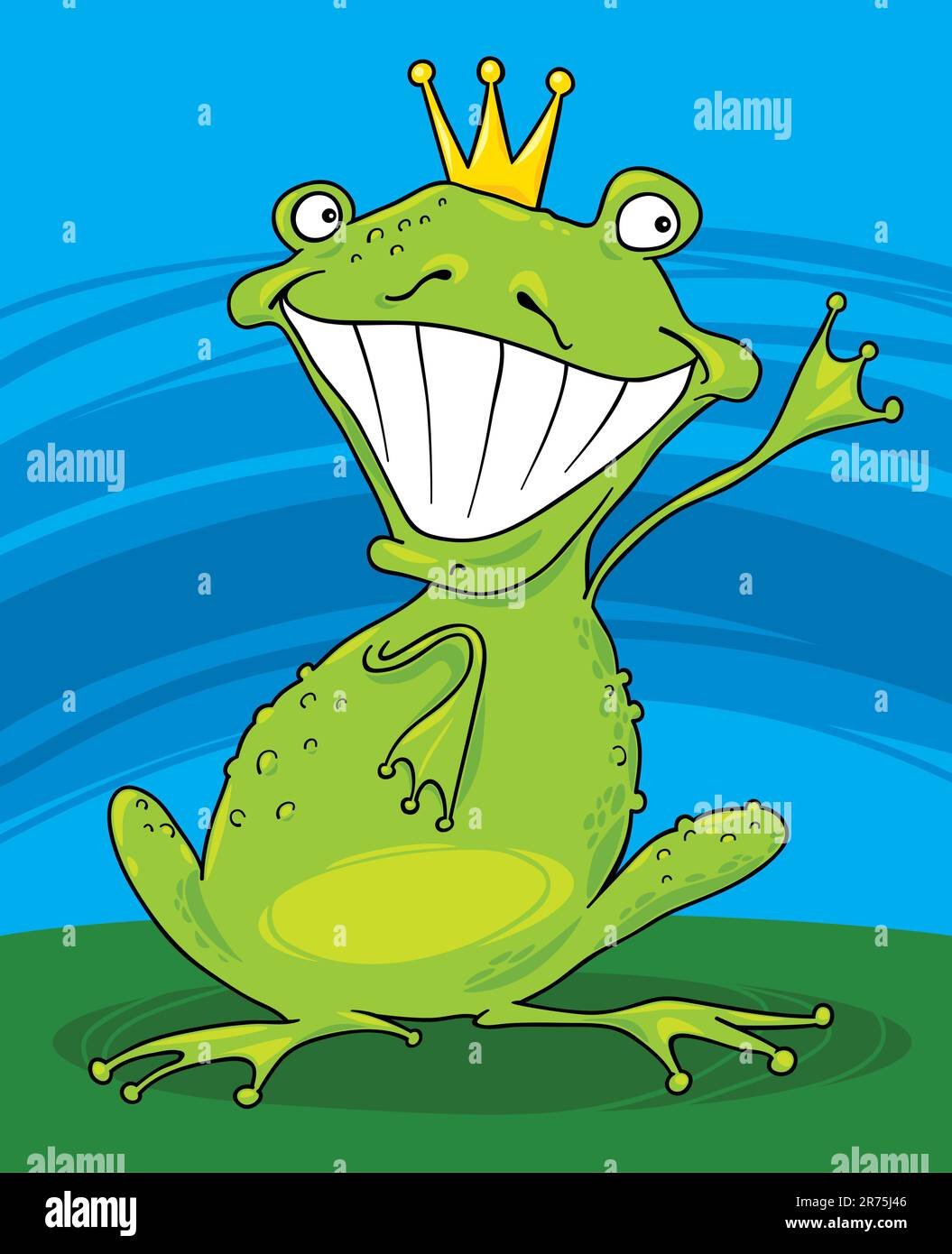 cartoon illustration of funny prince frog Stock Vector Image & Art - Alamy