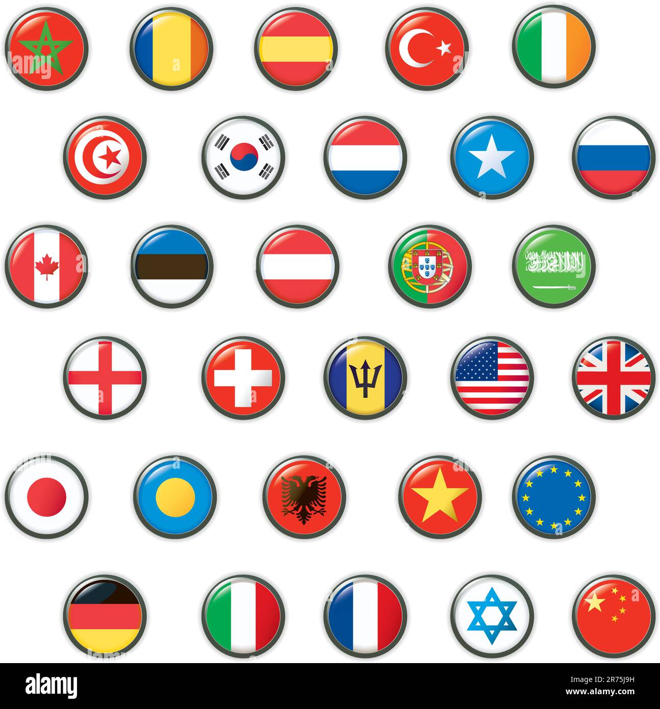 Set of world flags. Vector button Stock Vector Image & Art - Alamy