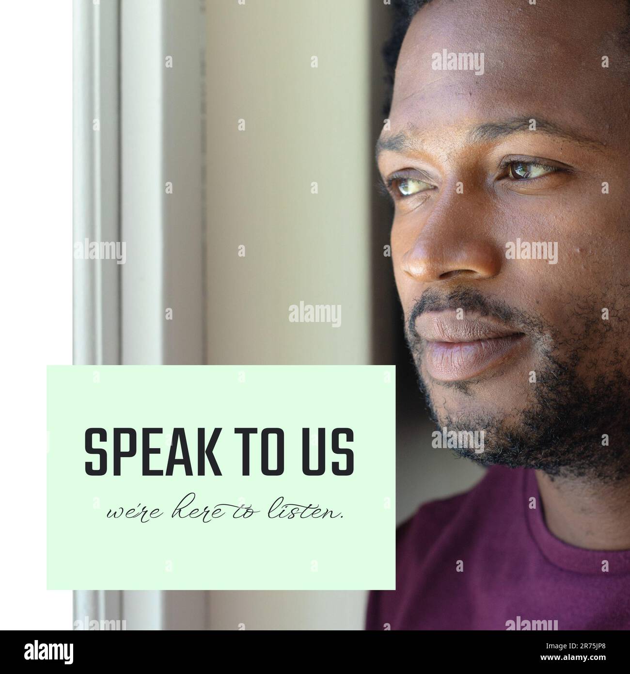 Composition of speak to us we're here to listen text and african ...