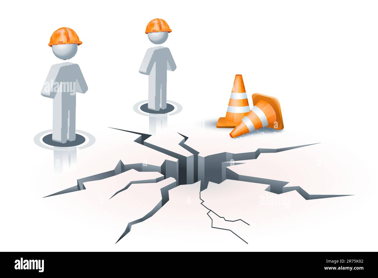 illustration of human icon on under construction site Stock Vector ...