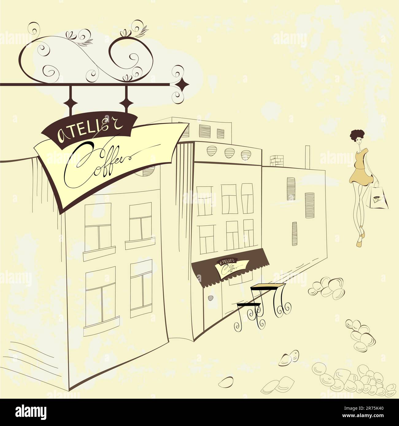 Paris cafe sign Stock Vector Images - Alamy